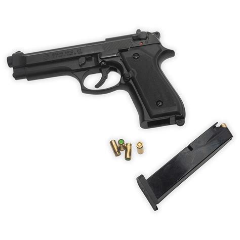 Bruni Mod 92 Semi Auto Blank Firing Pistol Top Firing 8mm Pak Blue