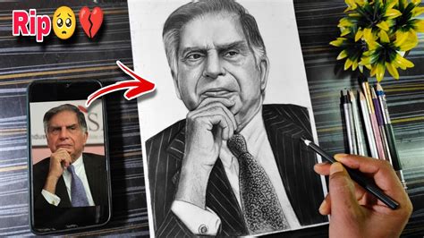Ratan Tata Drawing Pencil Sketch Rip🥺💔 Ratan Tata Art Tribute To Great Ratan Tata Sir Final