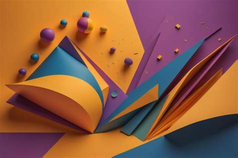 Premium Photo Abstract Background With Colorful Geometric Shapes Modern Design Generative Ai