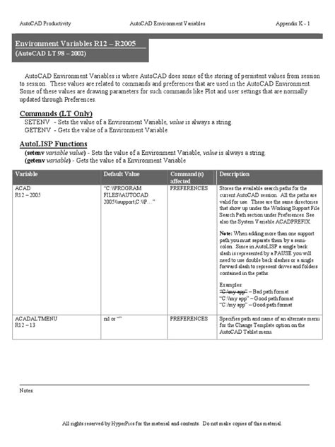 Autocad Environment Variables Pdf Pdf Auto Cad Autodesk