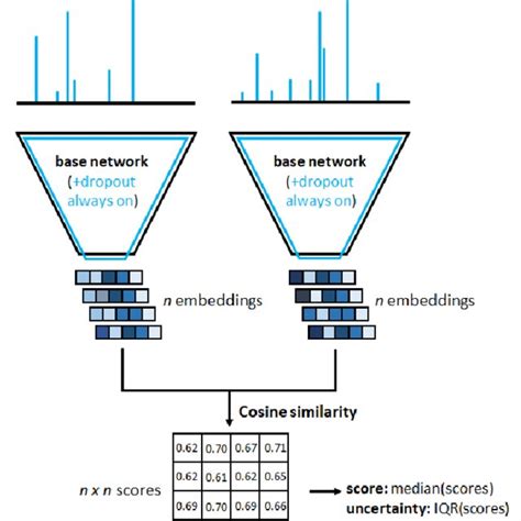 Sketch Of Ms2deepscore Running In Monte Carlo Dropout Modus By Keeping Download Scientific