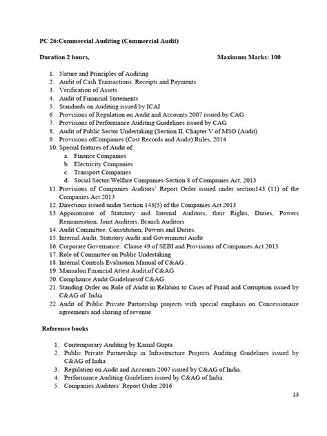 Pc 26 Syllabus Pdf Audit Internal Control