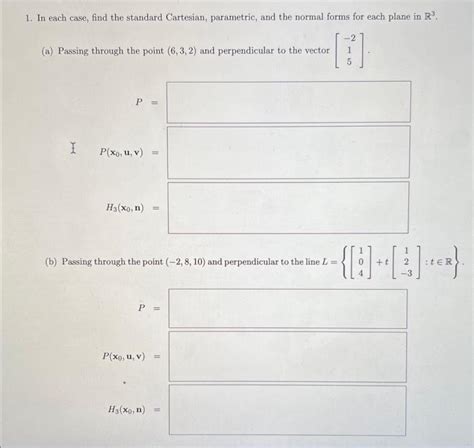 Solved In Each Case Find The Standard Cartesian Chegg