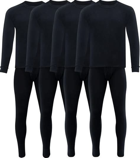 Jecery 4 Set Thermal Underwear For Men Cotton Long Underwear Soft Warm