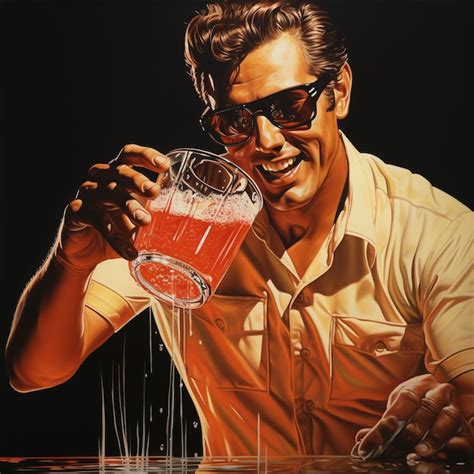 Person Pouring A Drink Into A Glass Premium Ai Generated Image