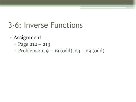Ppt Chapter 3 Functions And Graphs 36 Inverse Functions Powerpoint