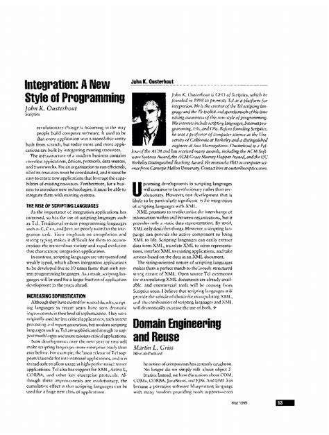 Integration A New Style Of Programming Ieee Journals And Magazine Ieee Xplore