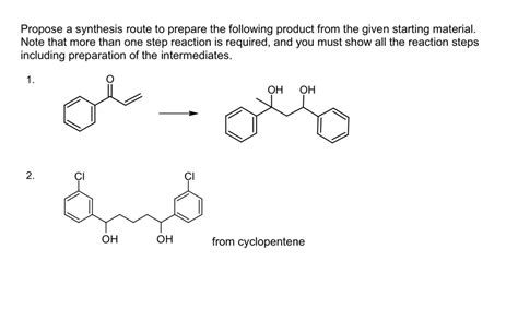 Propose A Synthesis Route To Prepare The Following
