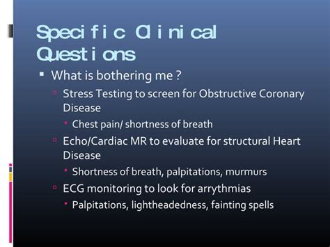 Cardiac Testing For The Layman PPT