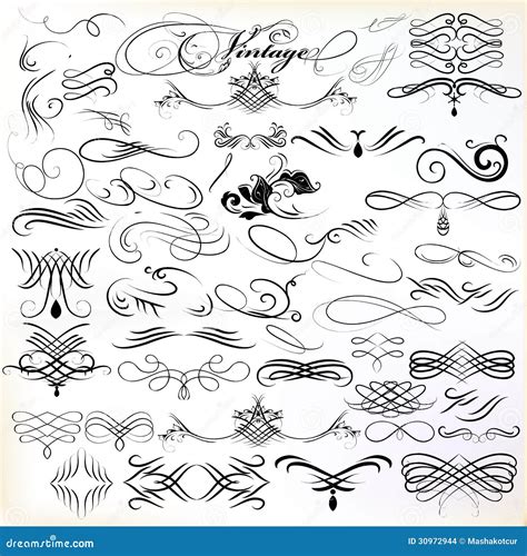 Vintage Design Elements Vector Set Stock Vector Illustration Of Border Antique 30972944