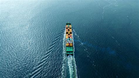 Premium Photo High Angle View Of Ship In Sea