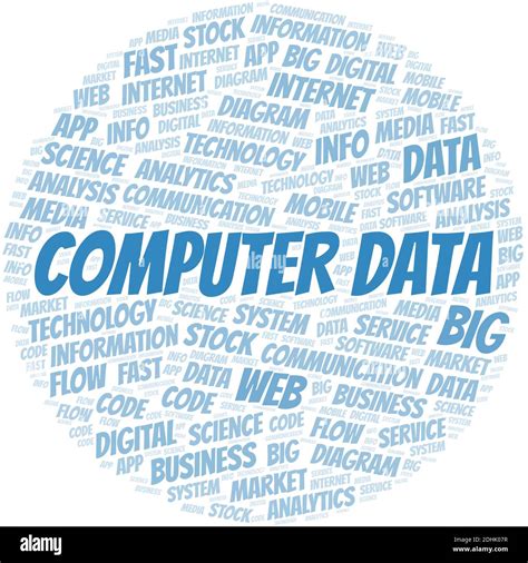 Computer Data Vector Word Cloud Made With The Text Only Stock Vector Image And Art Alamy