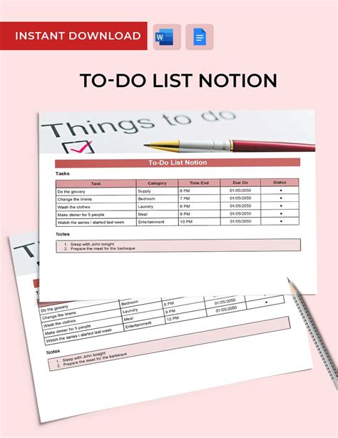 Notion Template Google Docs Word Template Net