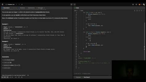 leetcode chief 2379 minimum recolors to get k consecutive black