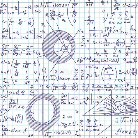 Math Handwritten Educational Vector Seamless Pattern With Formulas
