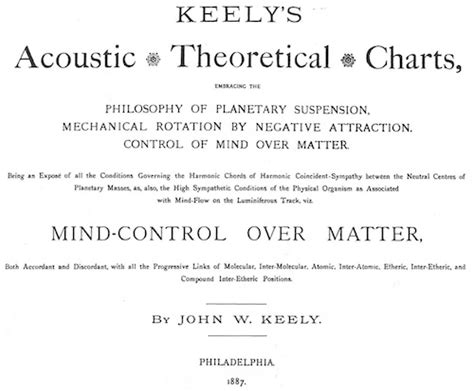 Sympathetic Vibratory Physics Part 25 Keelys Wonderful Charts Of