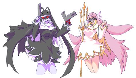 Angewomon Ladydevimon Sistermon Blanc Sistermon Noir Digimon