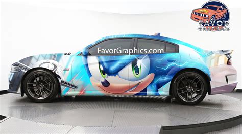 Sonic The Hedgehog Itasha Full Car Vinyl Wrap Decal Sticker Favor