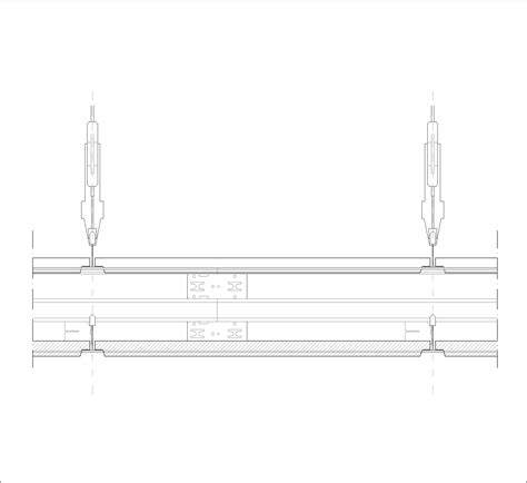 Suspended Ceiling Double Suspended Structure Dwg Cad Detail