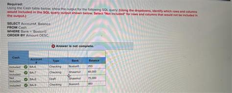 Solved Required Using The Cash Table Below Show The Output Chegg