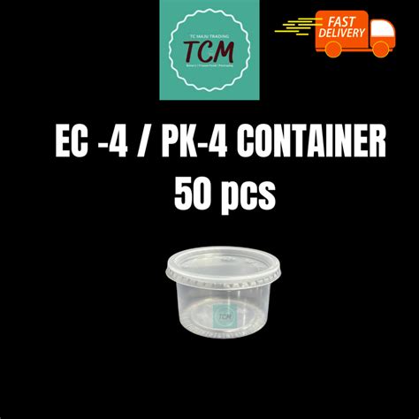 Ec 4 Pk 4 Plastic Food Container 4oz Bekas Dadih Kecil Bekas Sos Bekas Agar Agar 50 Pcs