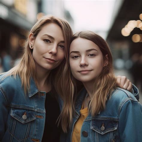 Premium Ai Image Portrait Of Two Happy Sisters