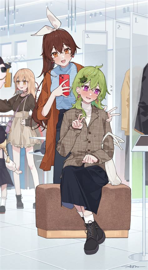 Safebooru 4girls D Absurdres Ahoge Alternate Costume Amber Genshin