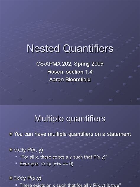 Nested Quantifiers Logic Metalogic