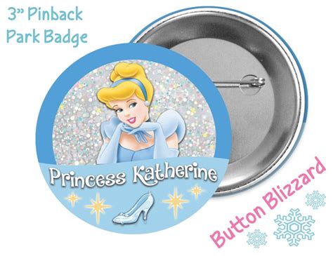 Personalized Princess Button Cinderella Button Disney Etsy