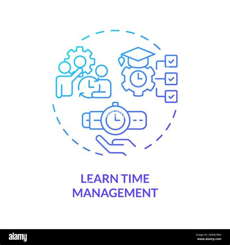 Thin Line Simple Gradient Learn Time Management Icon Concept Stock Vector Image And Art Alamy