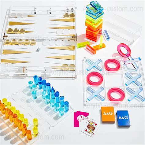 Acrylic Backgammon Board Lucite Game Set