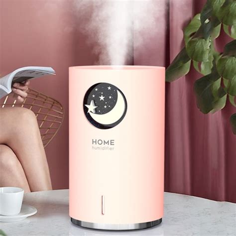 K9 가습기 다채로운 야간 조명 홈 대용량 Usb 사무실 아로마 테라피 기계 분무기 별이 빛나는 하늘 핑크