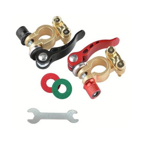 Battery Terminal Set With Quick Release Black And Red Auto Cape Accessories