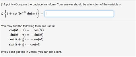 Solved 14 Points Compute The Laplace Transform Your