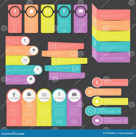 Infographic Templates Collection Set For Business Vector Illustration