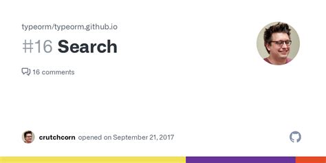 search · issue 16 · typeorm · github