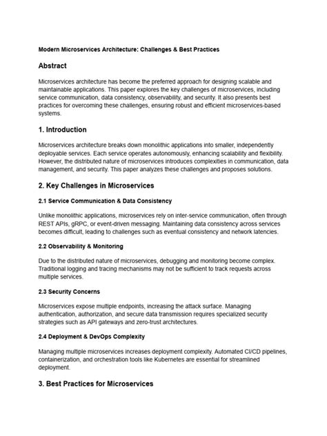 Modern Microservices Architecture Challenges And Best Practices Pdf Computer Engineering