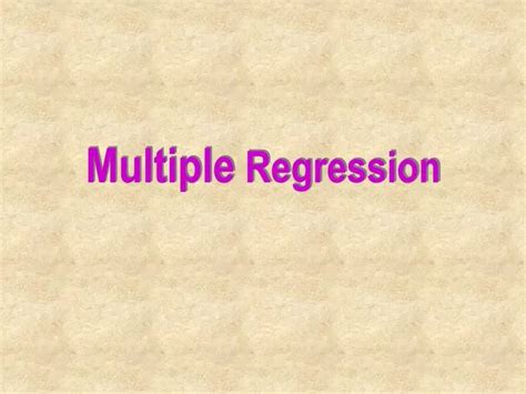 PPT Multiple Regression PowerPoint Presentation Free Download ID