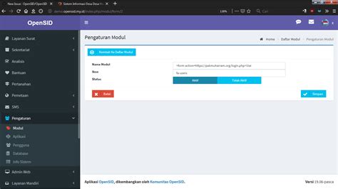 Bug Tidak Bisa Klik Simpan Pada Menu Modul · Issue 2122 · Opensid