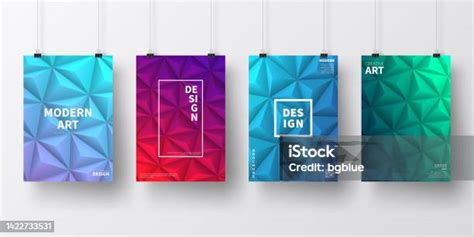 흰색 배경에 고립 된 다채로운 기하학적 디자인의 포스터 2차 도형에 대한 스톡 벡터 아트 및 기타 이미지 2차 도형 3차원 형태 결정체 Istock