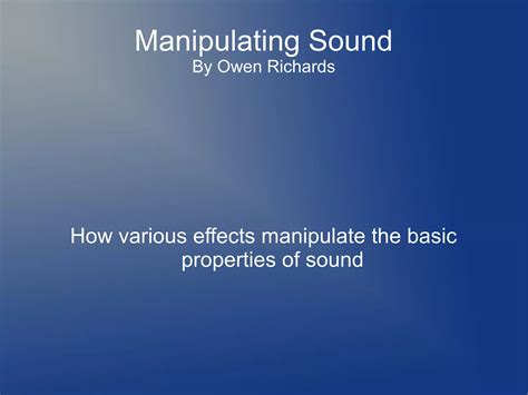 Manipulating Properties Of Sound Ppt Digital Audio Computer