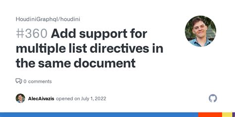 Add Support For Multiple List Directives In The Same Document · Issue