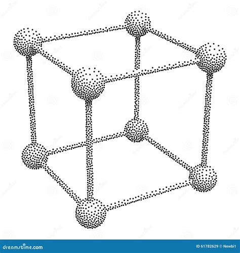 Wireframe Mesh Dotwork Vector Cube Stock Vector Illustration Of Frame