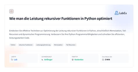 Wie Man Die Leistung Rekursiver Funktionen In Python Optimiert Labex