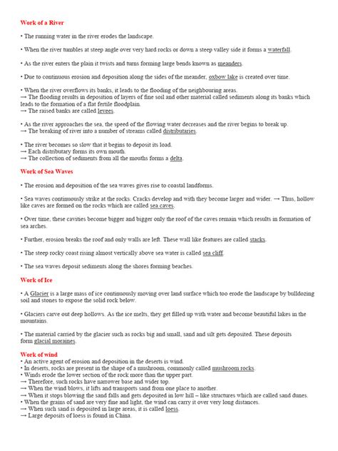 Class 7 Ch 3 Geo Notes Pdf Erosion River