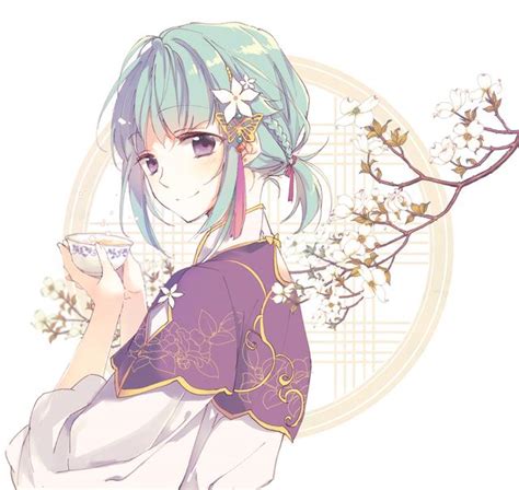 二次元少女插畫 所謂伊人在水之湄 每日頭條