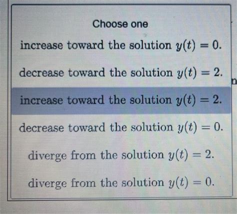 solved below are the choices for solutions with initial