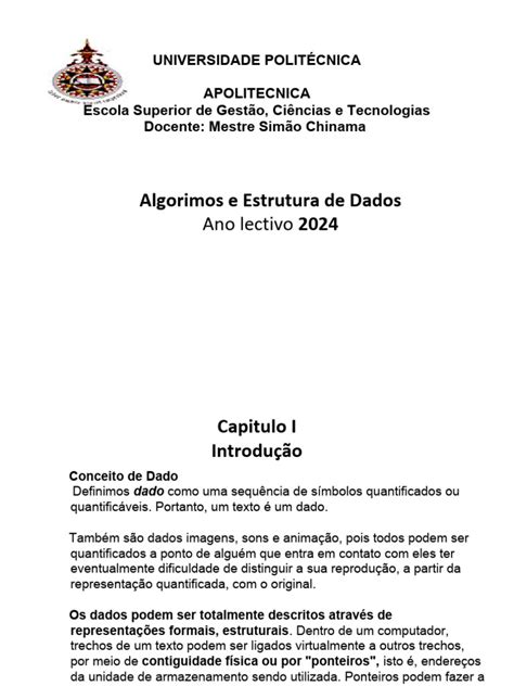 data strutures pdf ponteiro programação de computadores programação de computadores