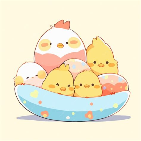 Premium Vector Cute Kawaii Easter Bunny Cartoon Illustration