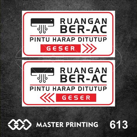 Jual 613 Stiker Ruang Berac Ruangan Ber Ac Sticker Vinyl Premium Tahan Air Termurah Bisa